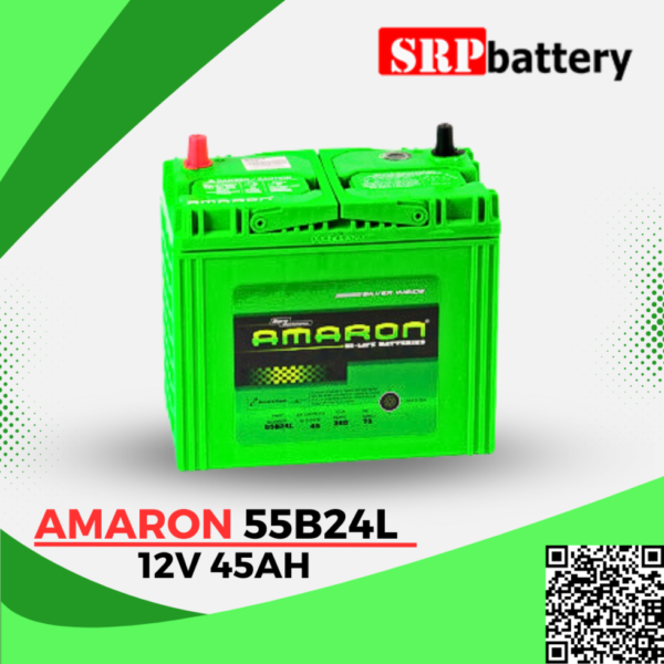 แบตเตอรี่ อมารอน Amaron 55B24L (45แอมป์) ราคาถูกพร้อมจัดส่ง