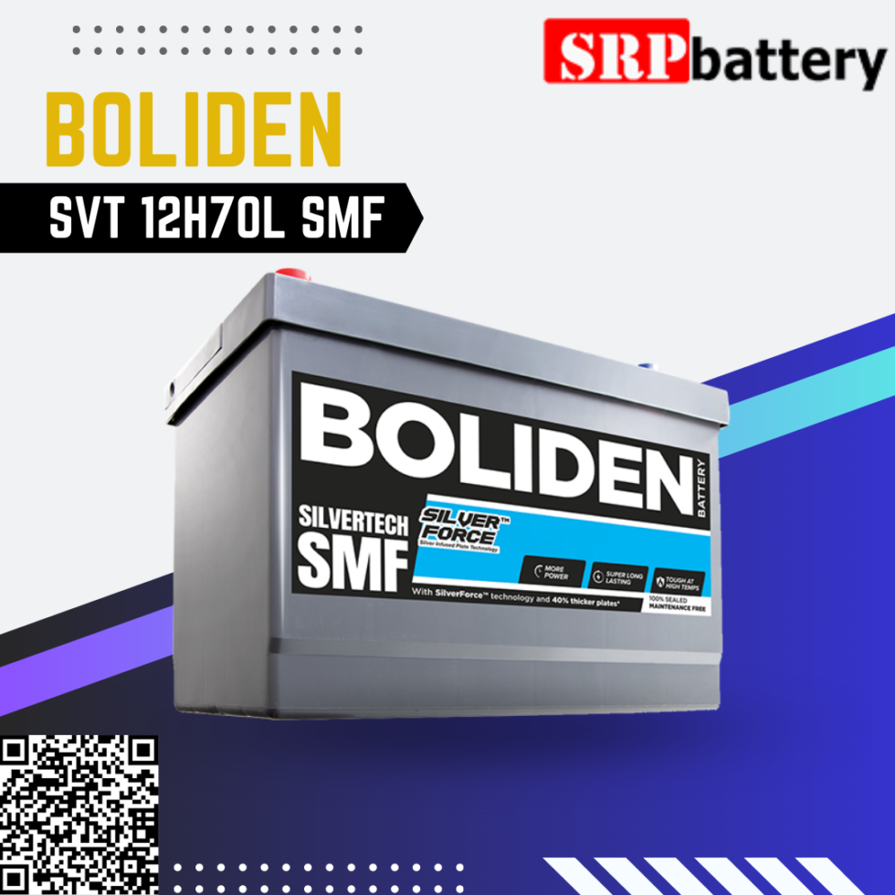 แบตเตอรี่ BOLIDEN SVT 12H70L SMF (12โวลท์ 70แอมป์) ราคาถูก
